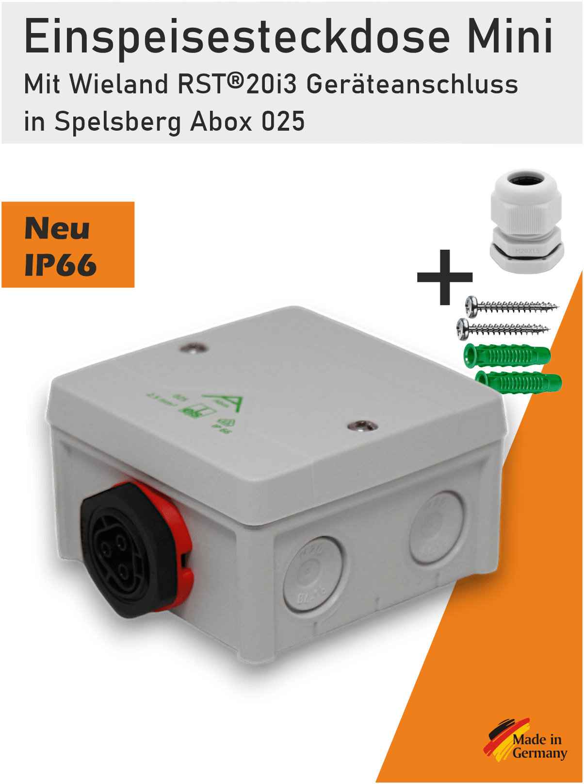 Gridbox mit Wieland-RST®, FI-Schutzschalter & Leistungsmesser