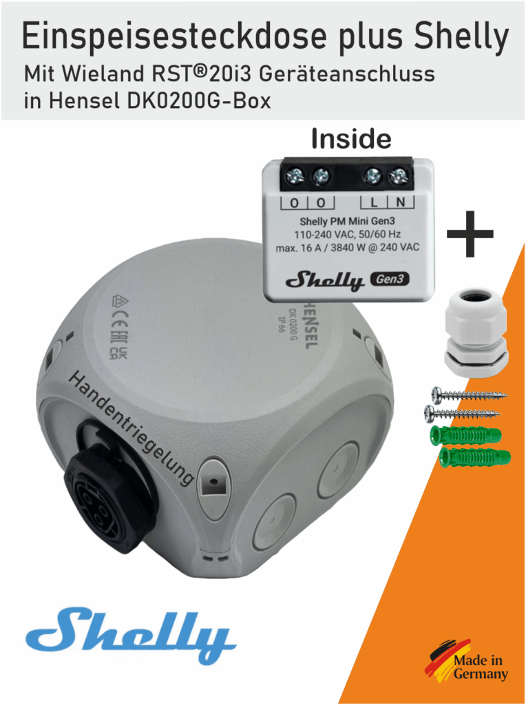 Gridbox mit Wieland-RST®, FI-Schutzschalter & Leistungsmesser